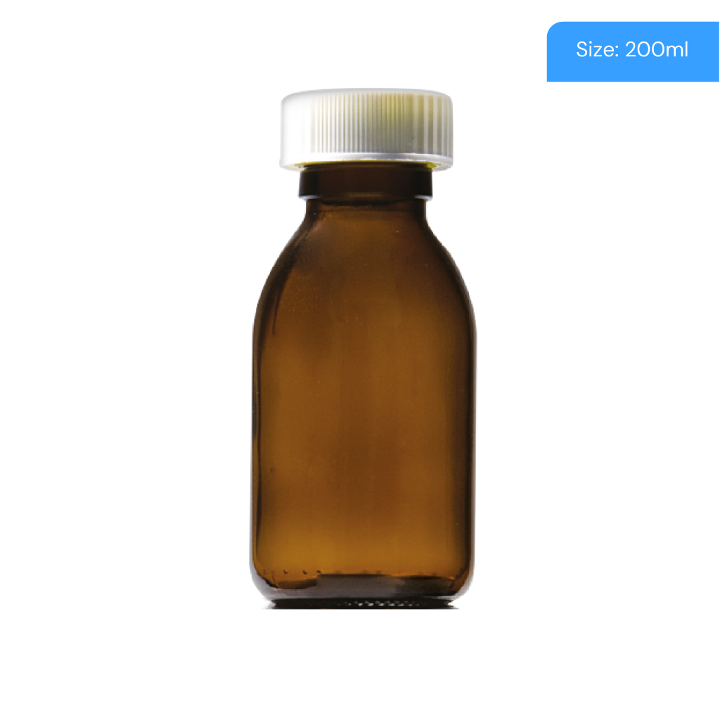 200ml Precapped Round Glass Bottles | EMT Healthcare